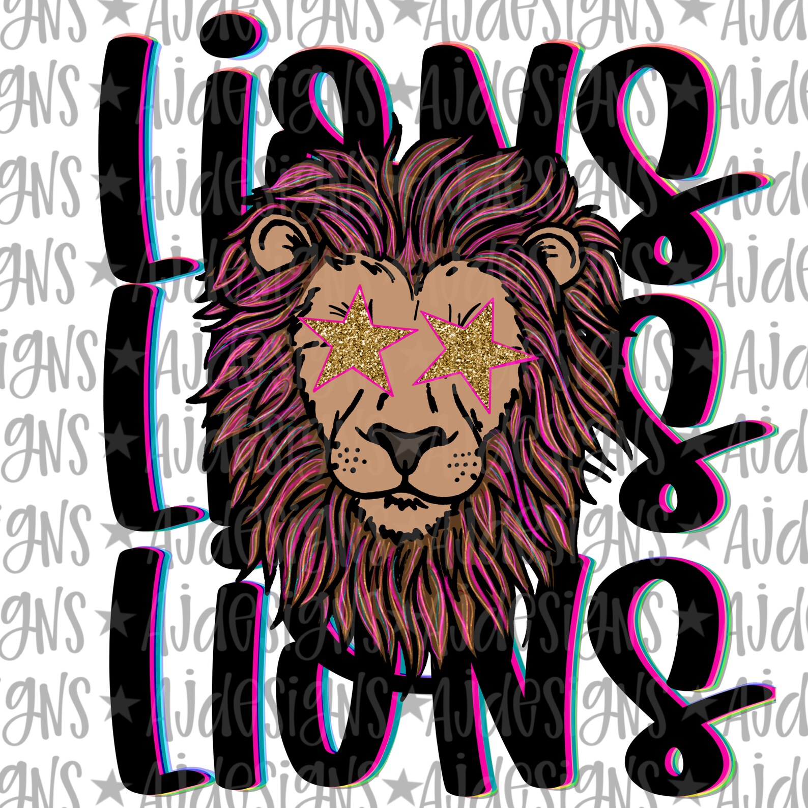 Lions Preppy Mascot - Etsy