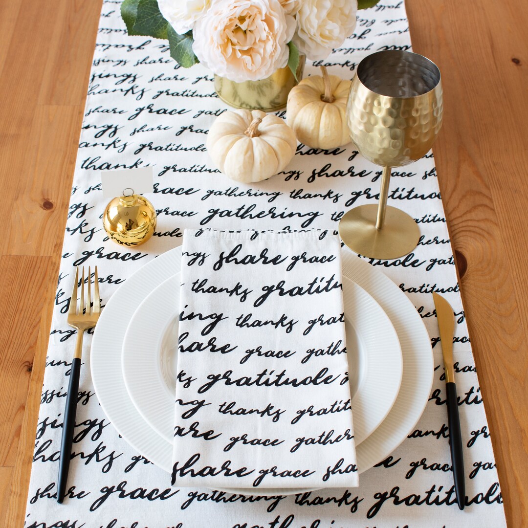 Thanksgiving Cloth Napkins, 100% Cotton Napkins With Text Blessings ...