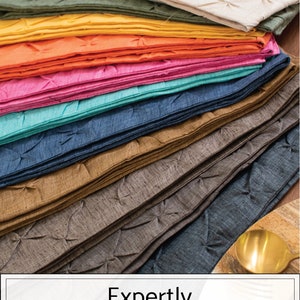 Oatmeal Table Runner, Textured Pinch Pleat Table Runner for Kitchen ...