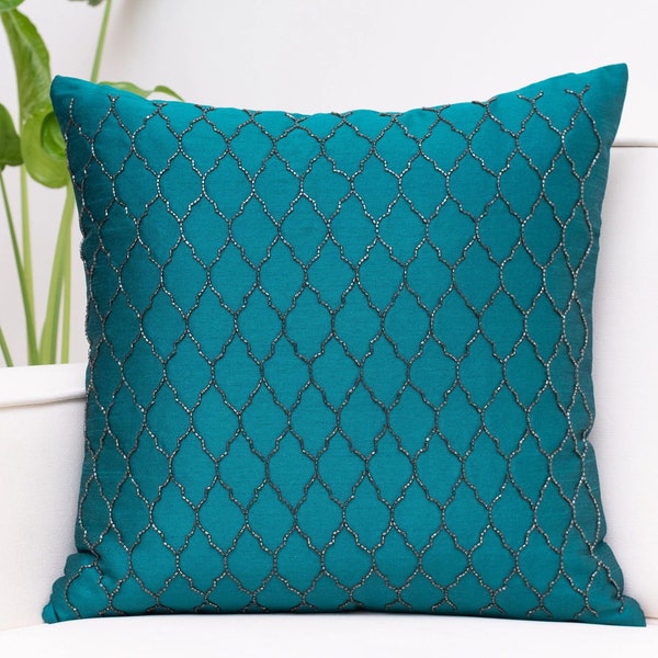 Teal Throw Pillow - Etsy