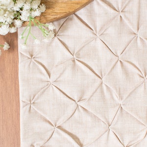 Oatmeal Table Runner, Textured Pinch Pleat Table Runner for Kitchen ...