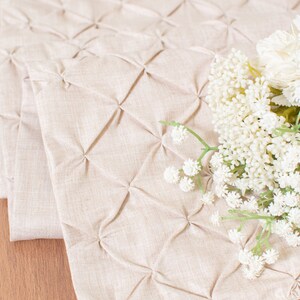 Oatmeal Table Runner, Textured Pinch Pleat Table Runner for Kitchen ...