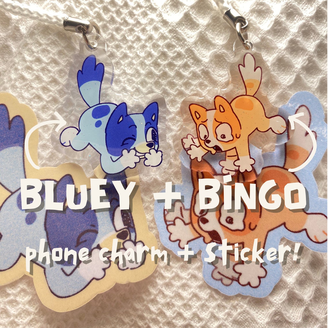 Bluey and Bingo Phone Charms - Etsy