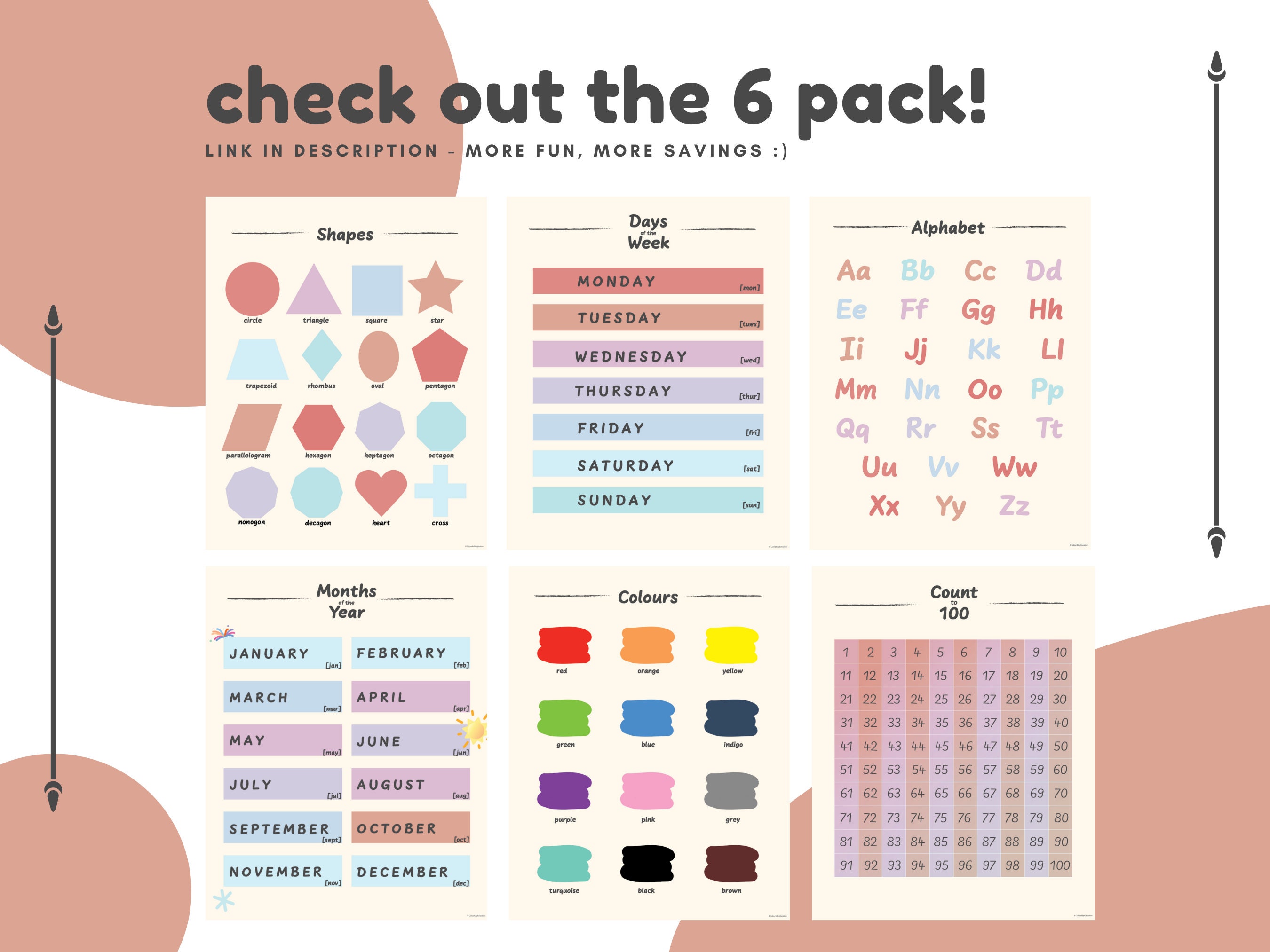 Printable Shapes Poster, Nursery Art, Kindergarten Classroom, Preschool ...