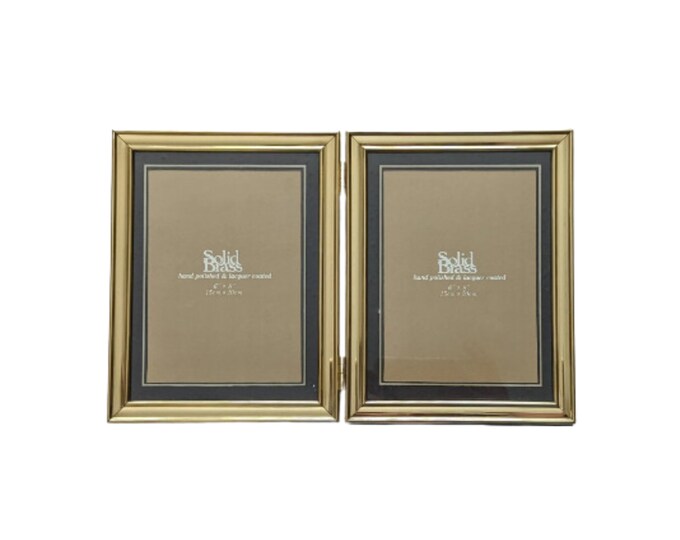 Solid Brass Bi-fold Table-top Frame 6" X 8" / Solid Brass / Brass Frame ...