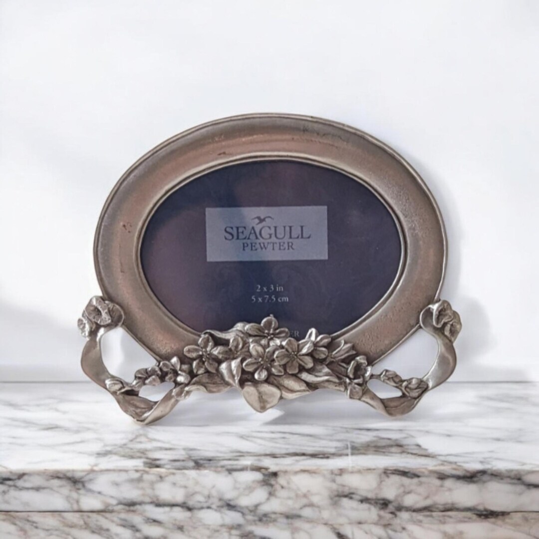 1990 Small Seagull Pewter Frame / Pewter / Pewter Vintage Frame / Photo ...
