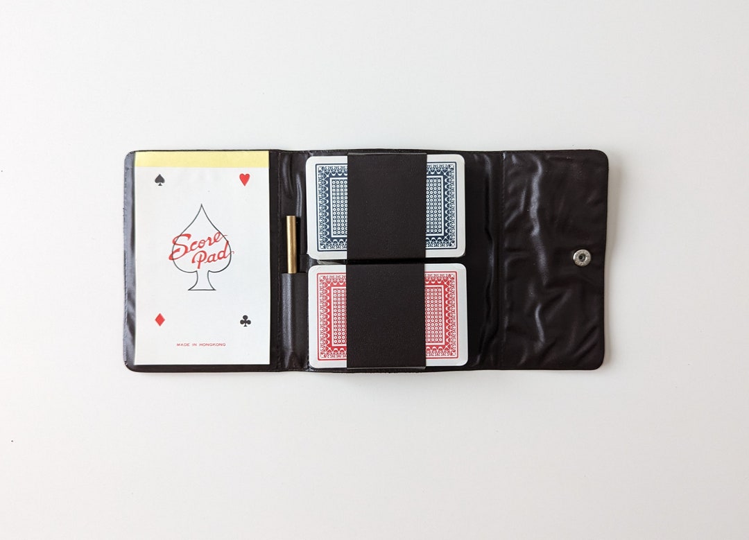 Vintage Playing Card Travel Case With Score Pad and Pencil / - Etsy