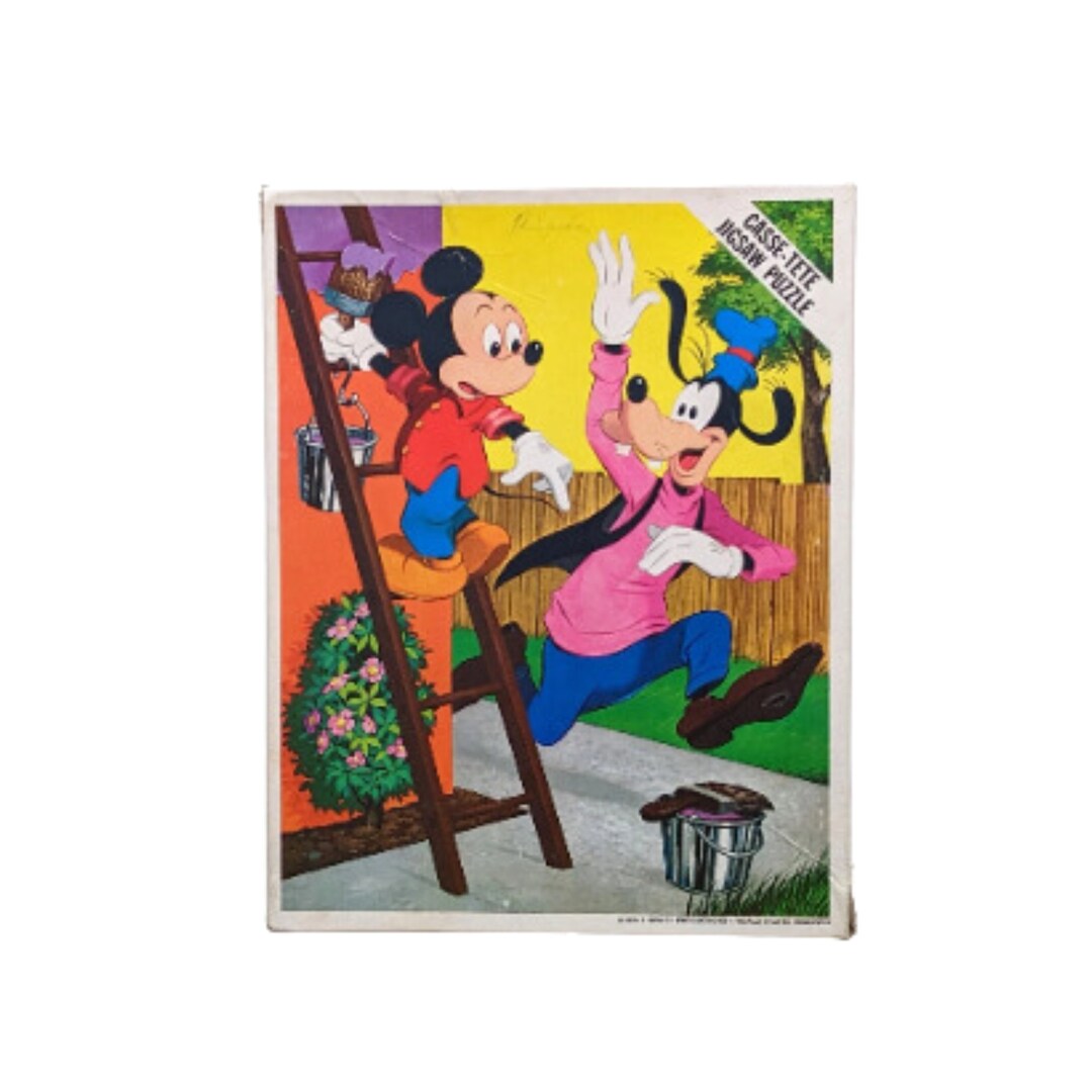 Vintage 100 Piece Disney Mickey Mouse and Goofy Jigsaw Puzzle complete ...