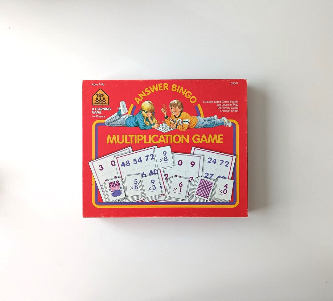 1989 Answer Bingo MULTIPLICATION Math Teaching Game / Vintage Bingo ...