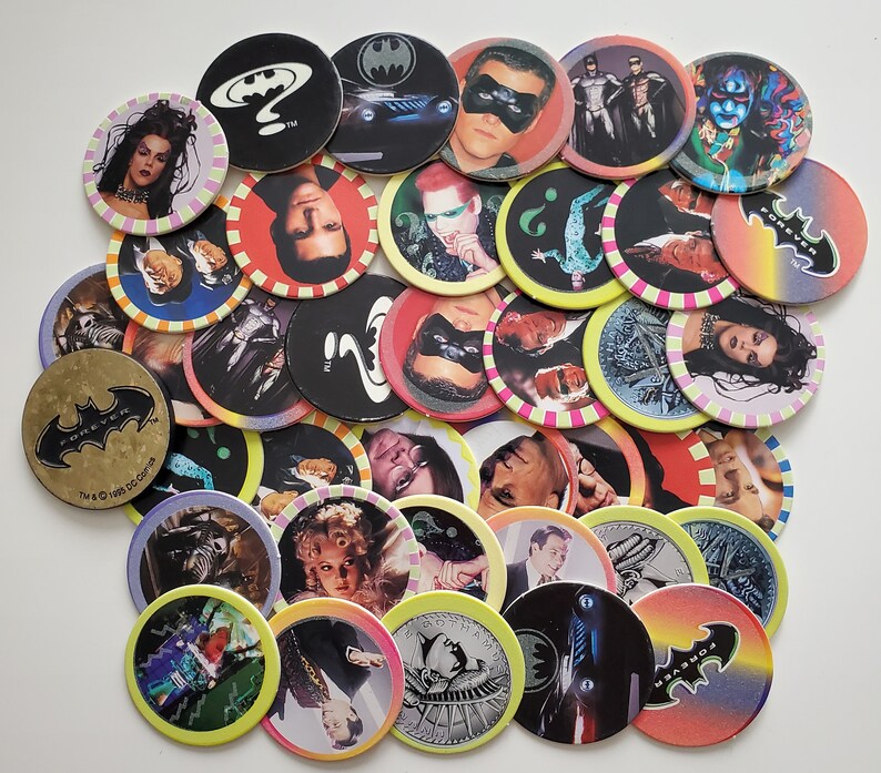 1995 Mcdonald's Batman Forever pogs and Slammer Batman Pogs / Vintage ...
