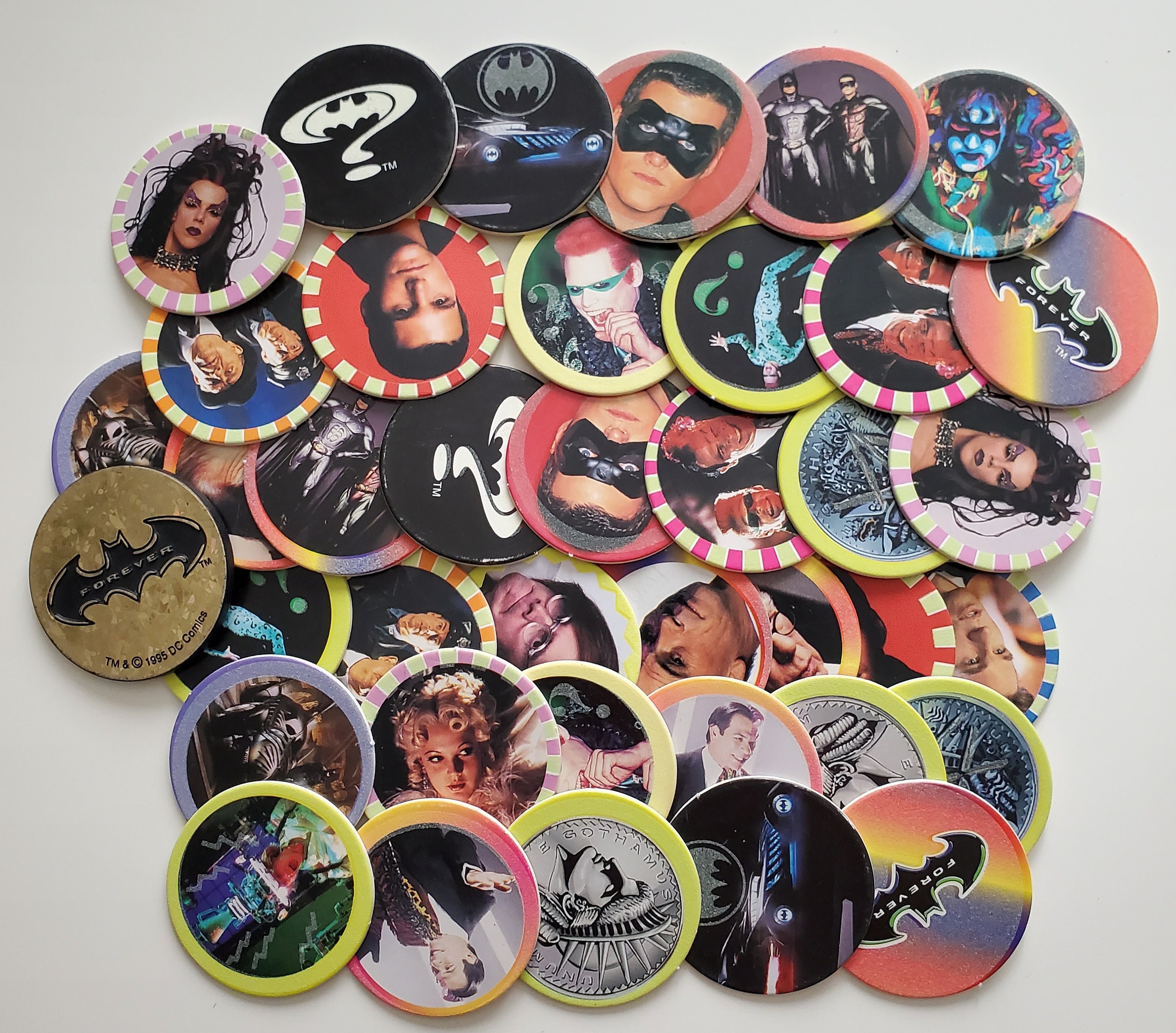 1995 Mcdonald's Batman Forever pogs and Slammer Batman Pogs / Vintage ...