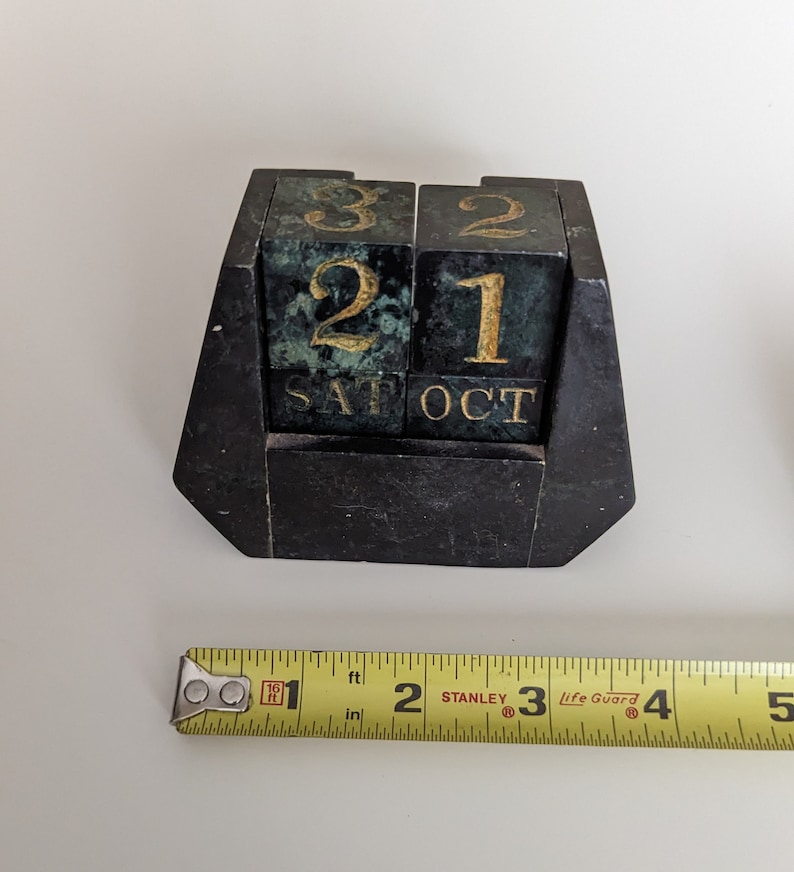 Vintage Marble Perpetual Calendar / Green Marble Calendar / - Etsy
