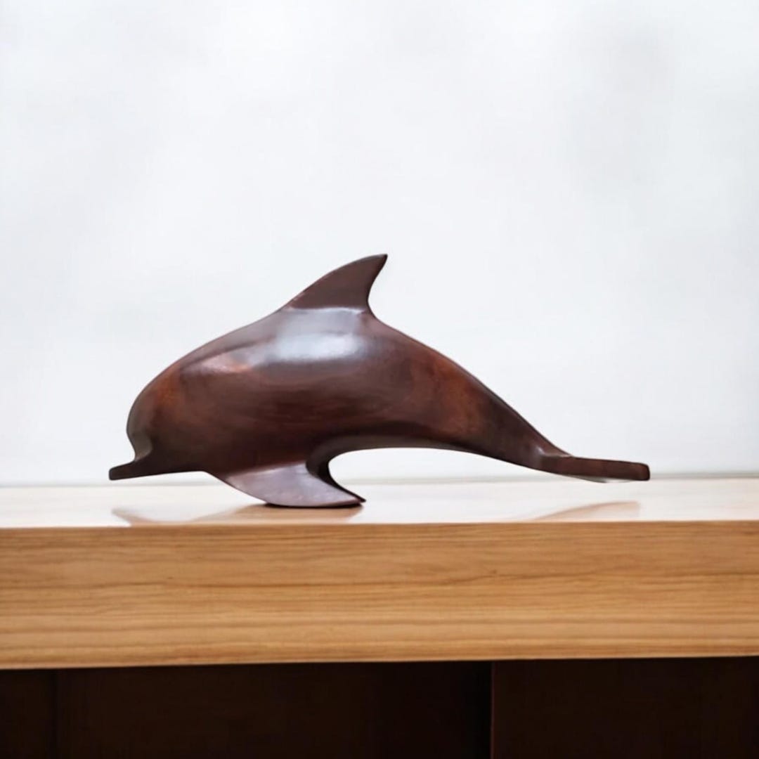 Hand Carved Ironwood Dolphin / Wooden Dolphin / Wood Animals / Dolphin ...