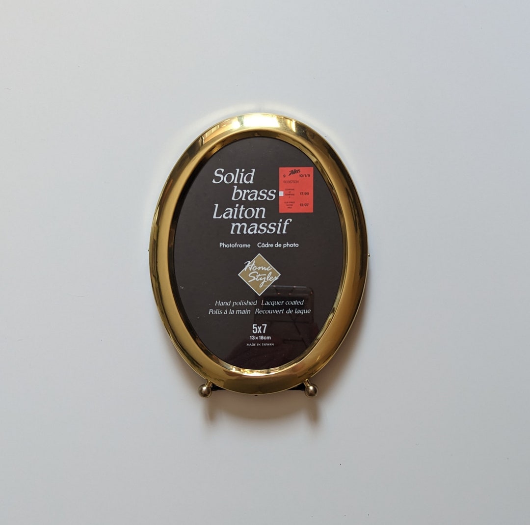 Vintage Zellers Brass Frame / Oval Brass Frame With Circular Feet for 5 ...
