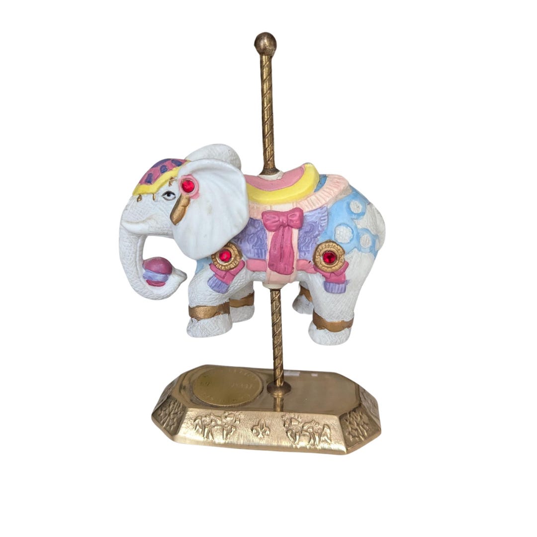Vintage Carousel Porcelain Elephant With Gold Tone Base / Circus Theme ...