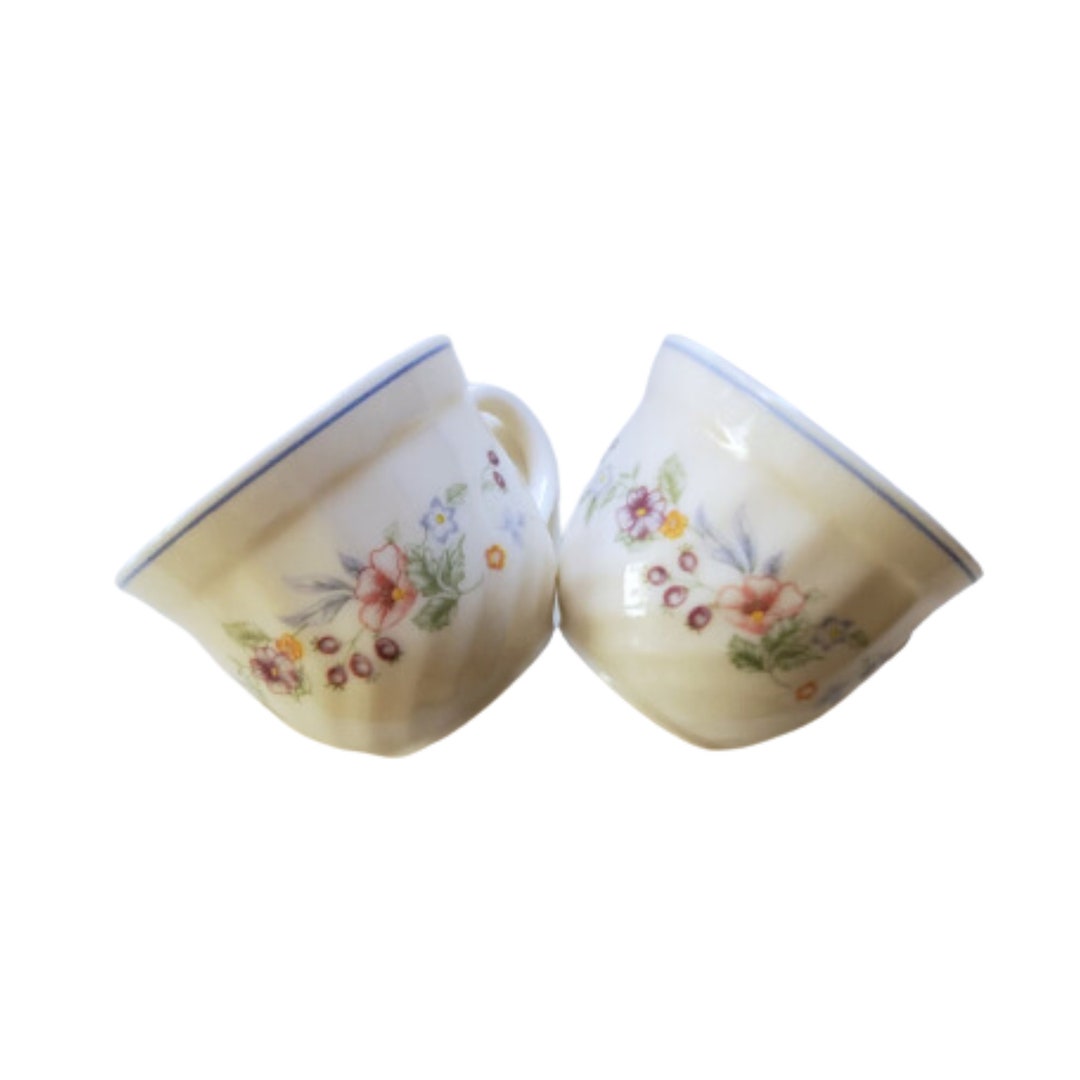 Vintage ARCOPAL French Glass Tea Cup / Set of 2 / Victoria Pattern ...