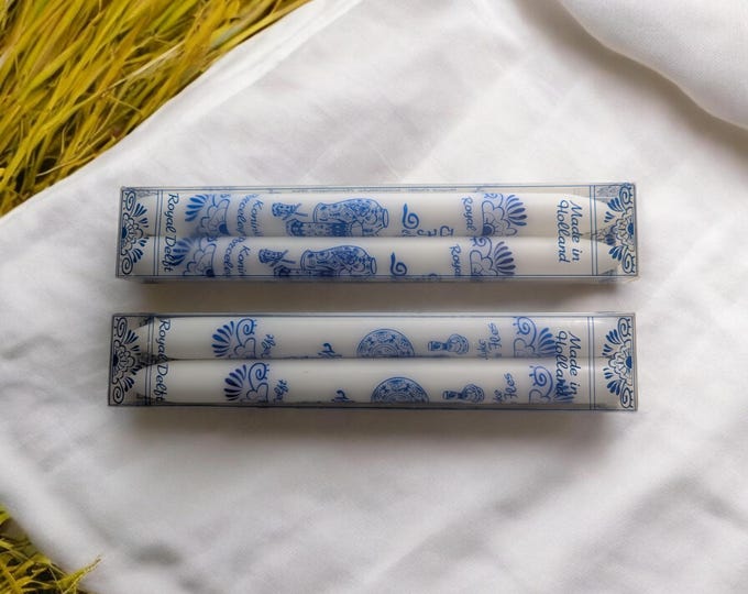 Delft Blue Holland Taper Candles (set of 2) in Original Packaging ...