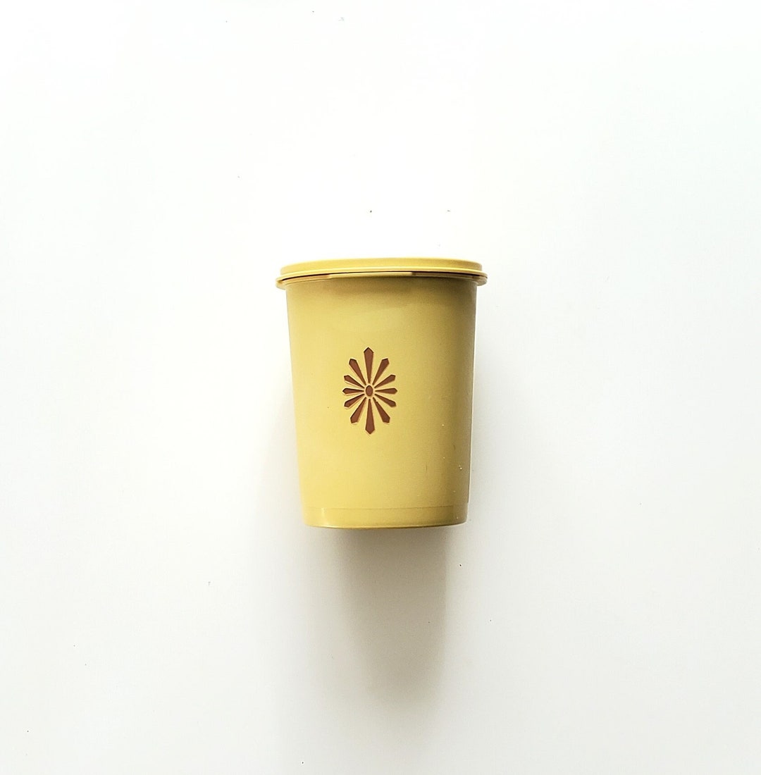 Vintage Lemon Yellow Tupperware Cannister - Etsy