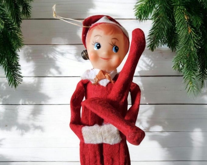 Vintage Kitsch Hanging Elf / Retro Elf / Kitsch Ornament Elf ...