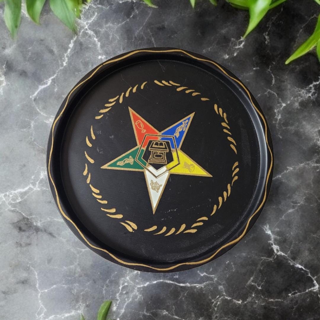 Vintage Beverage Serving Tray Masonic Star/ Bar Tray, Drink Tray ...