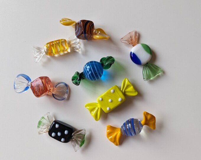 Vintage Murano Glass Style Candies (set of 8) / Glass Candy / Glass ...