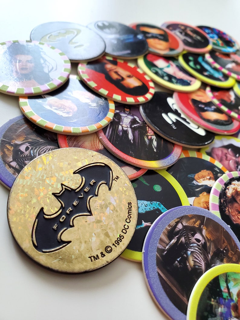 1995 Mcdonald's Batman Forever pogs and Slammer Batman Pogs / Vintage ...
