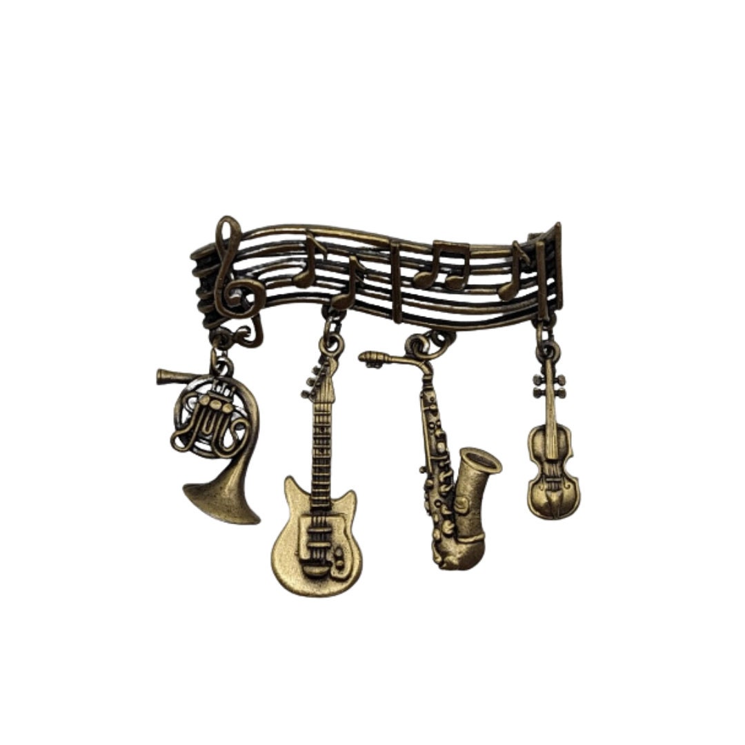 Broche note de musique et instrument suspendu JJ Jonette / Broche ...