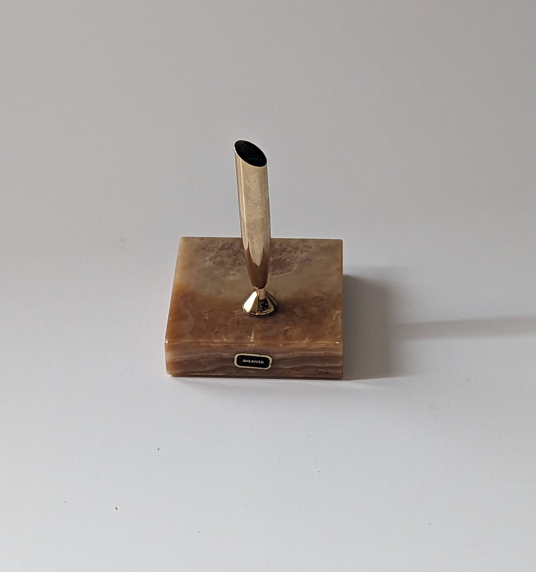 Vintage Sheaffer Marble Single Pen Holder / Vintage Office / Marble ...