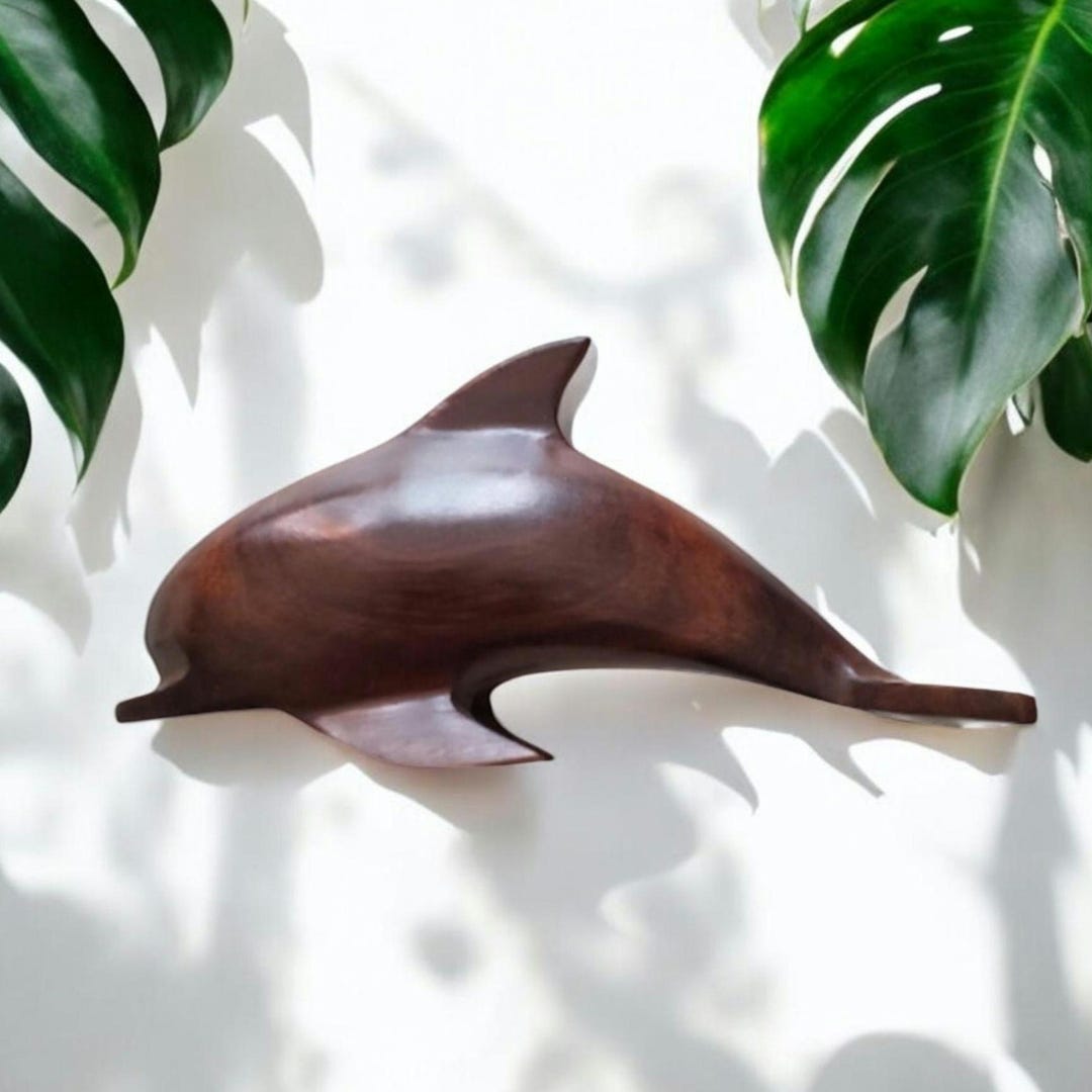 Handcarved Ironwood Dolphin / Wooden Dolphin / Natural Wood Animals ...