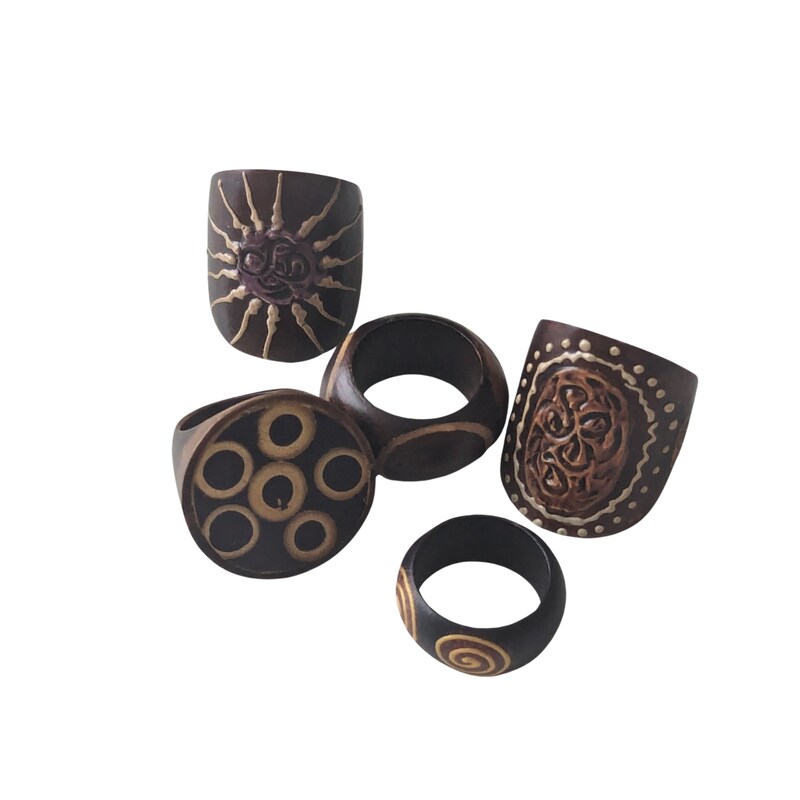Wooden Ring Set - Etsy