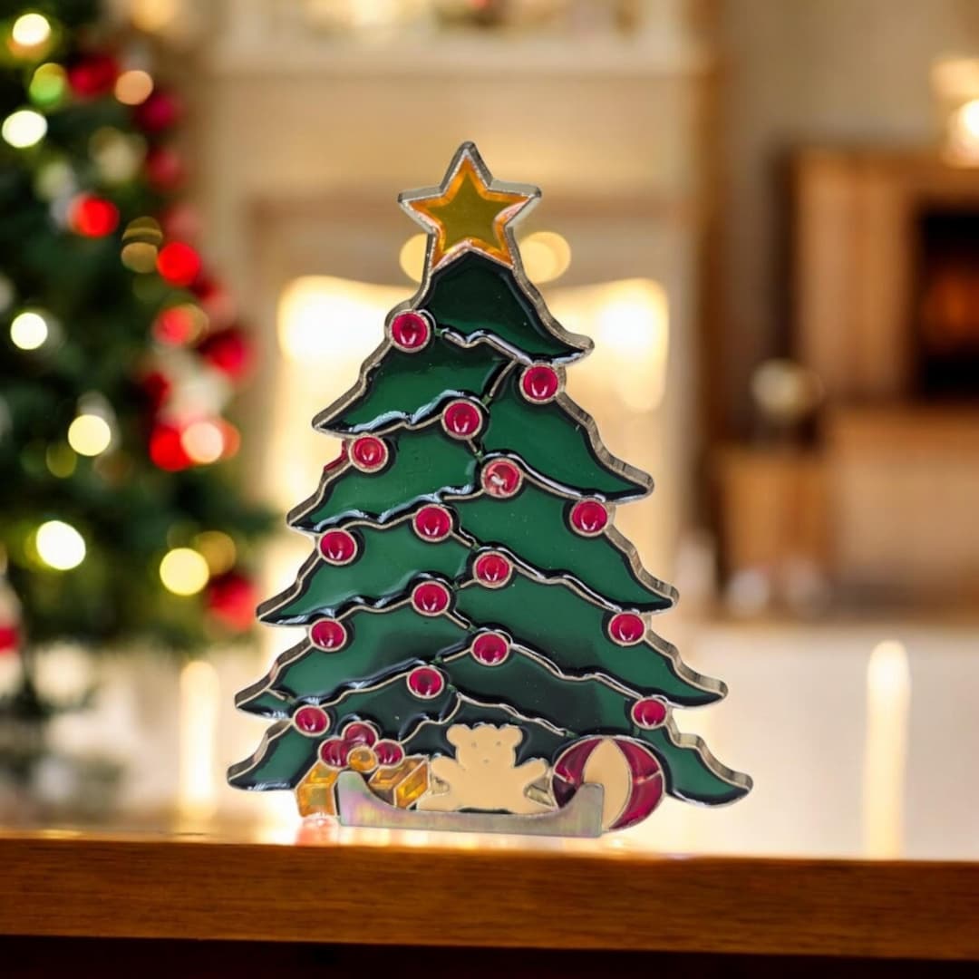 Tiffany-style Glo-candle for Tea Candle Holder Christmas Tree / Vintage ...