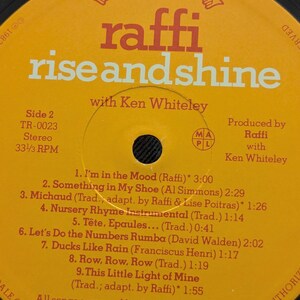 1982 Raffi "rise and Shine" Vinyl Record - Etsy