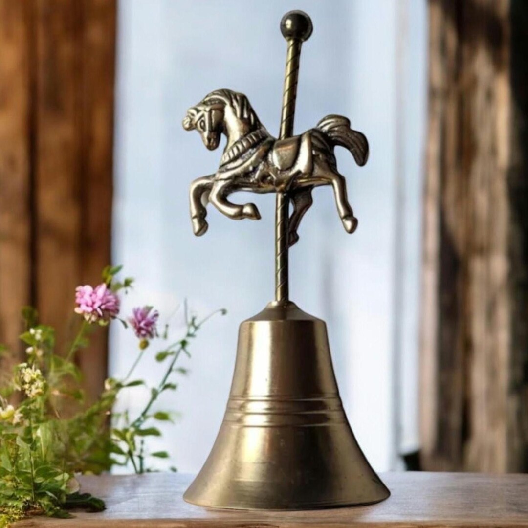 Brass Carousel Horse Bell / Dinner Bell / Teacher's Bell / Nursery ...
