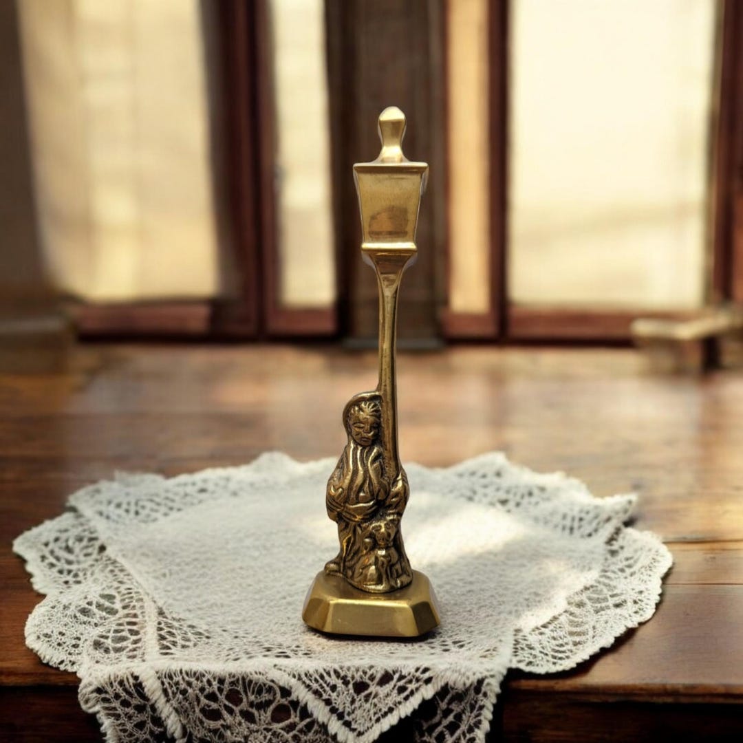 Vintage Brass Lamp-post Figure / Brass / Vintage Brass / Lamp Post ...