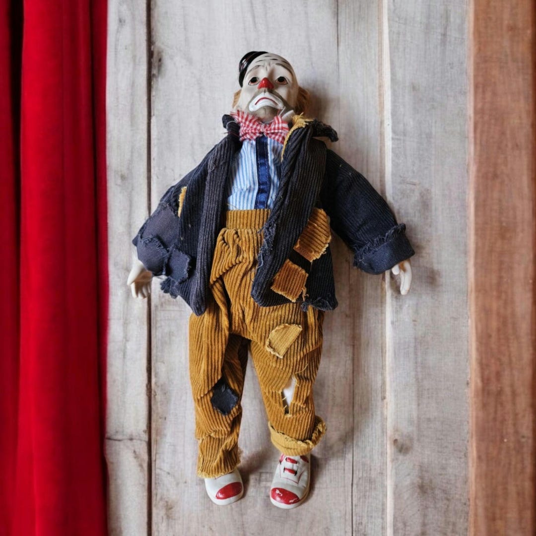Vintage 'house of Zog' Sad Hobo Clown / Porcelain Face Sad Hobo Clown ...