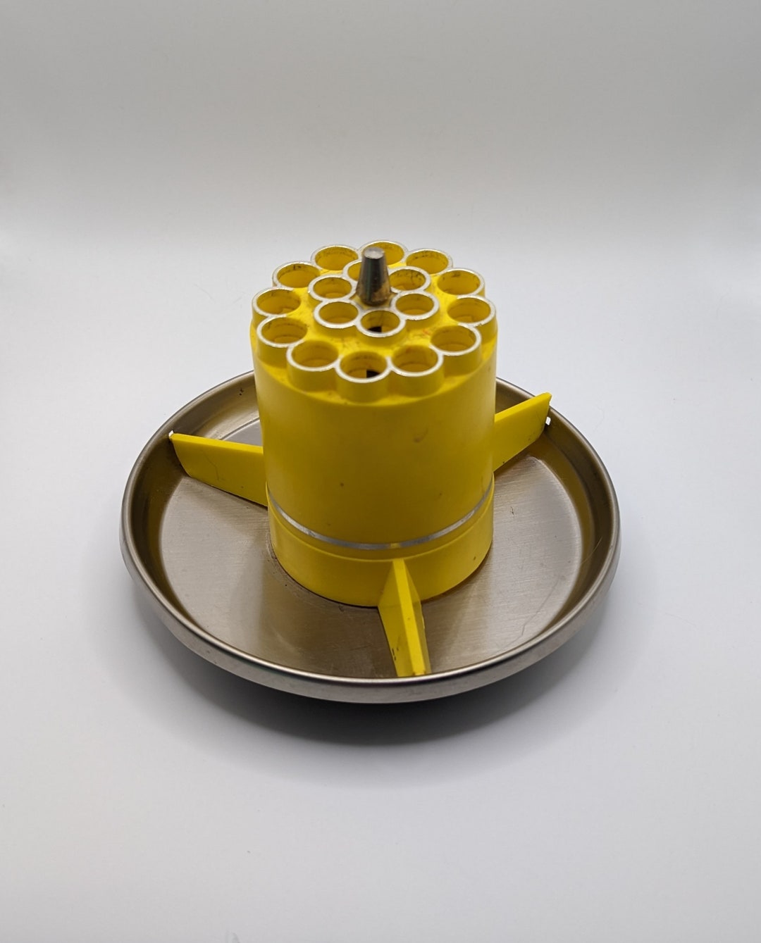 Vintage MCM Rotating Pen Holder Desk Caddy / Plastic Tin Rotating Lazy ...