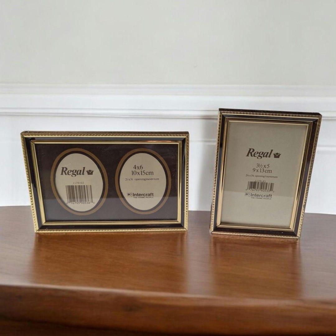 Set of 2 "regal" Brass Photo Frames/vintage Frames - Etsy