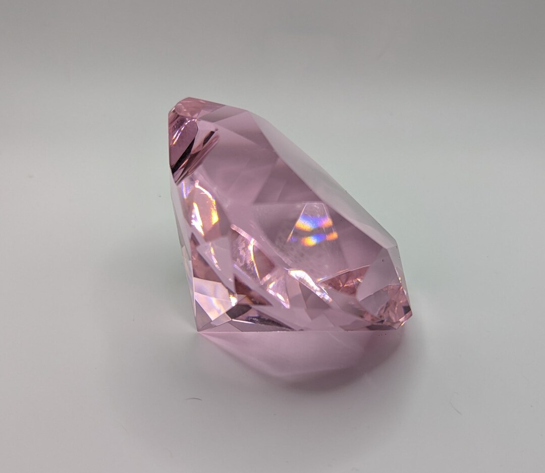 Heart Shaped Pink Glass Paperweight / Paperweight / - Etsy