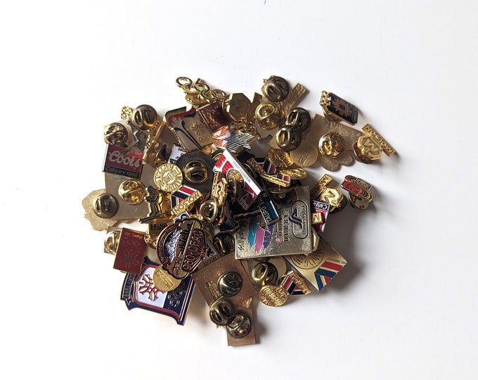 Vintage Pins / Lot of Mostly 1980s Sponsor Olympic Pins / Assorted Lot ...