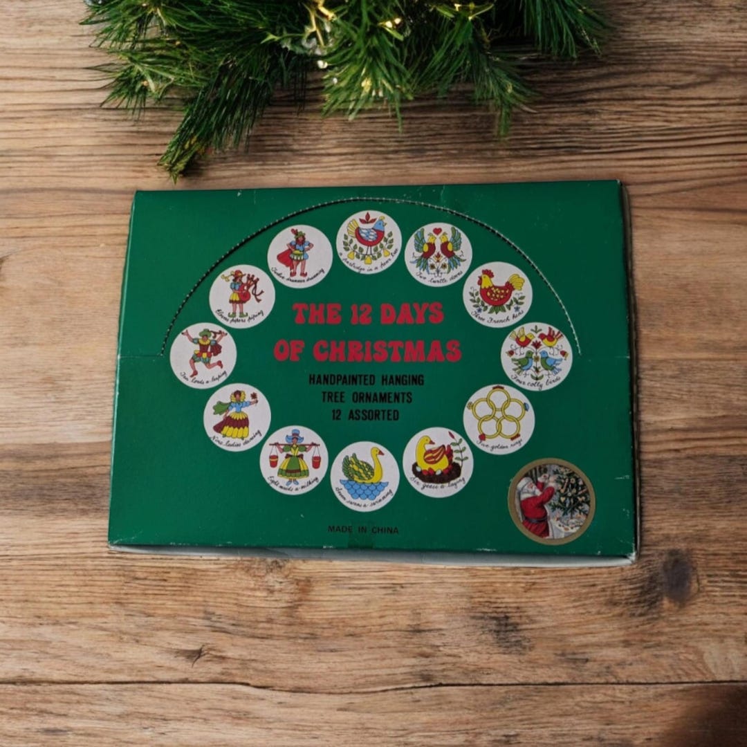 12 Days of Christmas Ornament Set / Vintage Christmas Tree Collectible ...