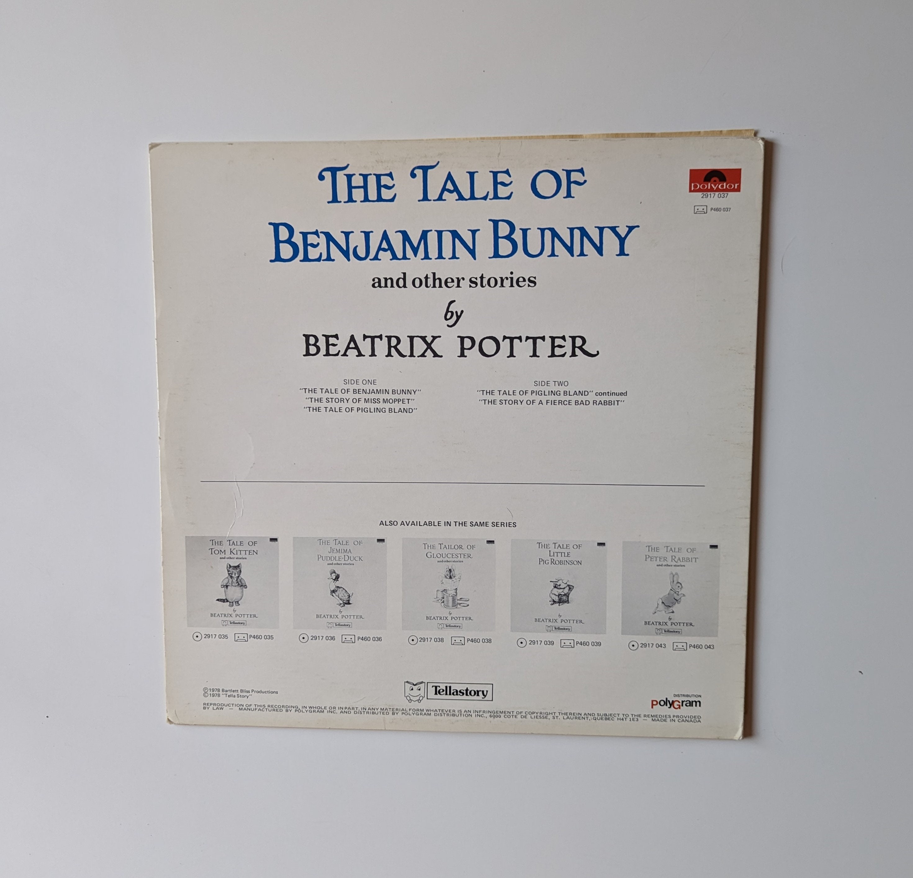 Vintage 1978 Beatrix Potter Vinyl Record / the Tale of - Etsy Canada