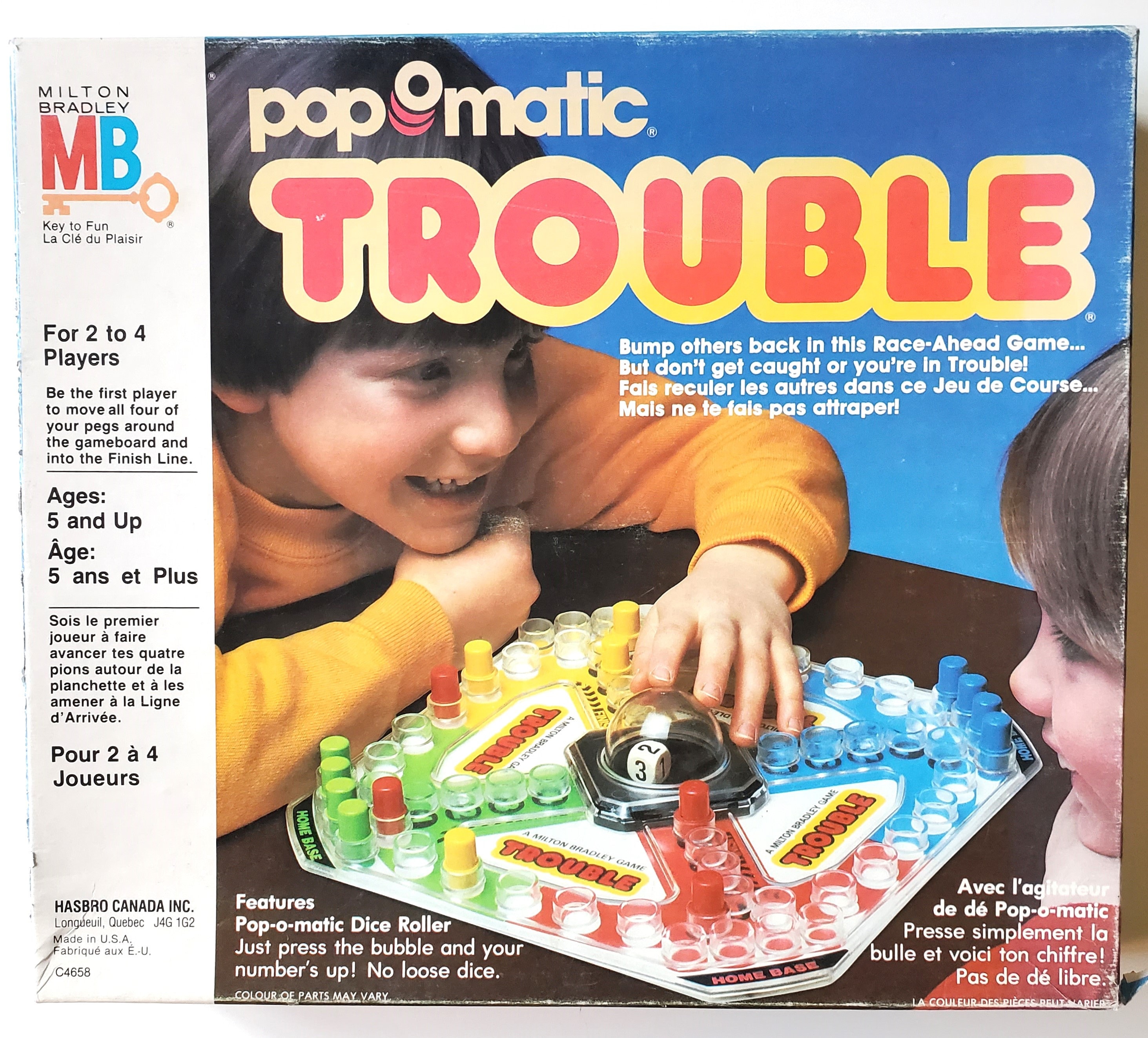 1986 Pop O Matic Trouble Board Game / Vintage Board Games / 1980's ...