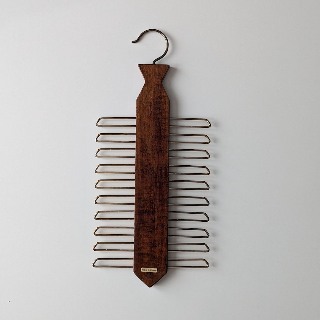 West Germany Wood Tie Rack / Vintage Home / Vintage - Etsy
