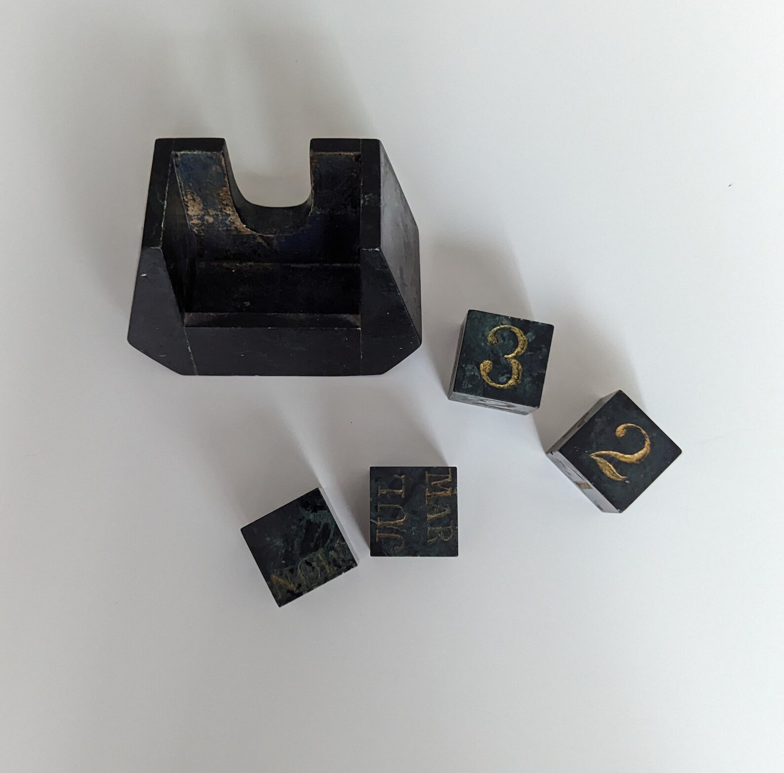 Vintage Marble Perpetual Calendar / Green Marble Calendar / - Etsy