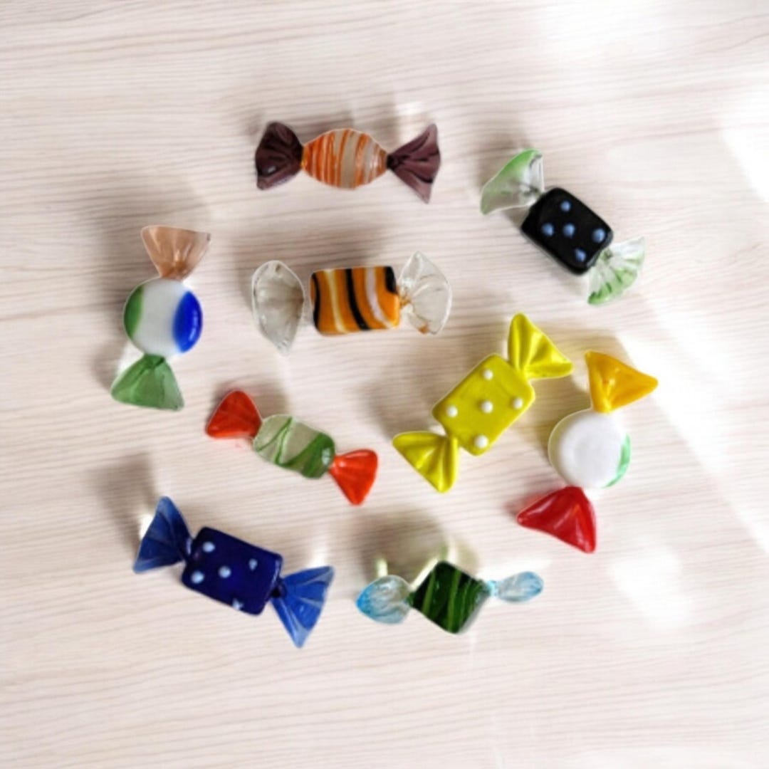 Vintage Murano Glass Style Decorative Candies set of 9 / Glass / Glass ...