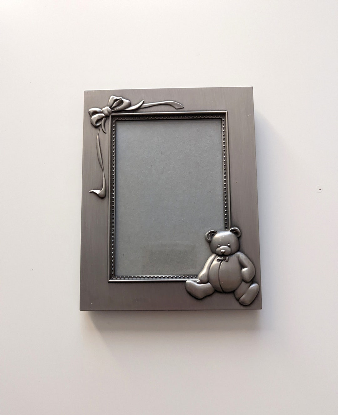 1997 Vintage Pewter Teddy Bear Frame Made by Burnes of Boston / Baby ...