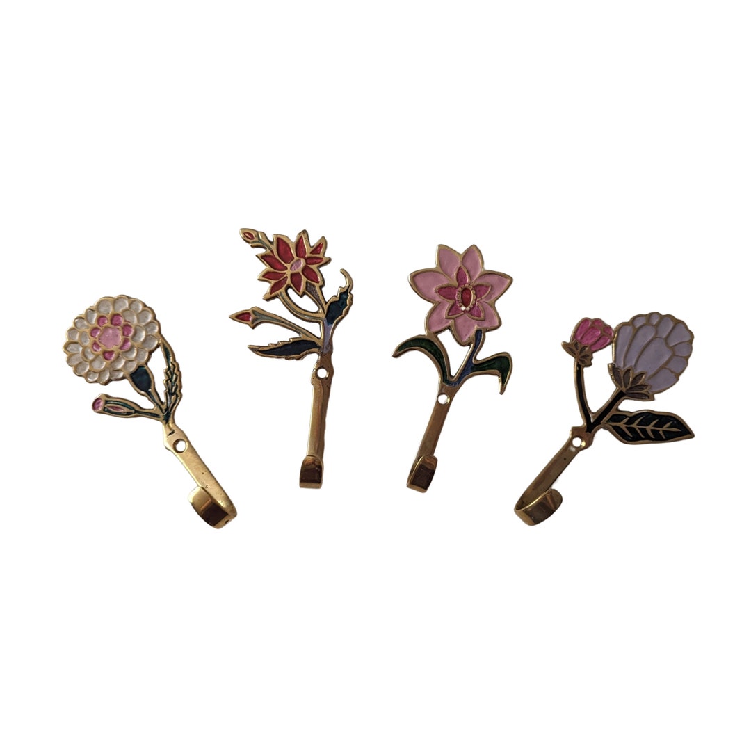 Vintage Brass Flower Coat Hangers / Boho Home Decor / Vintage Boho ...