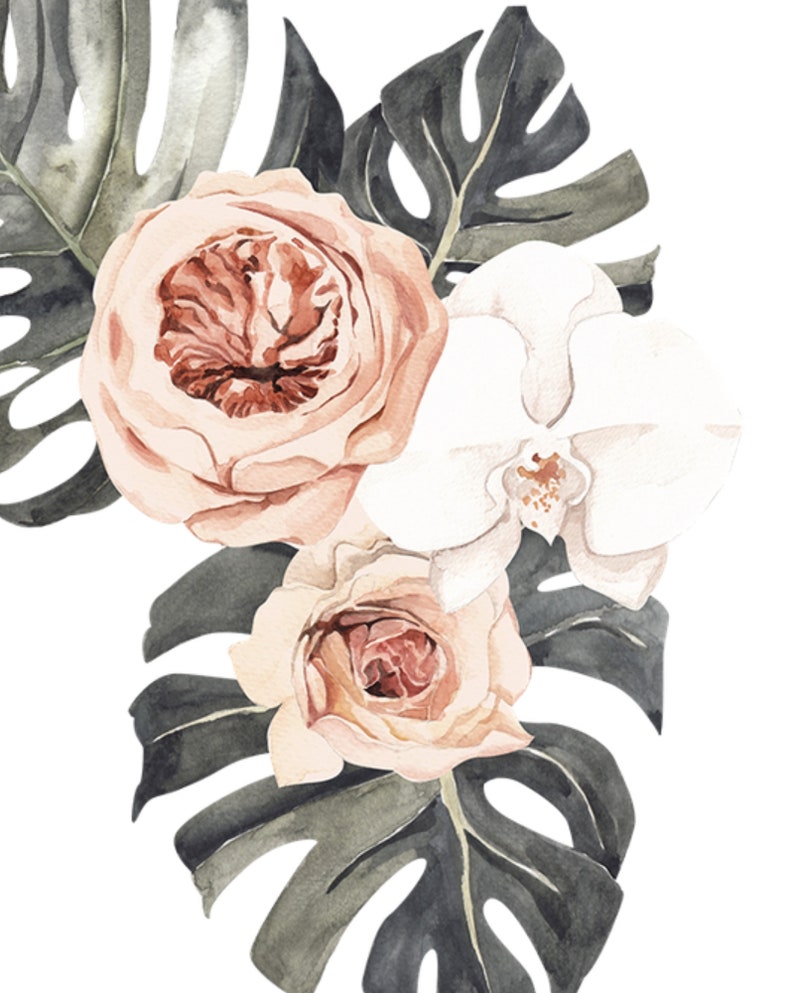 Boho Flower Printable Wall Art , Instant Download, Digital Artwork ...