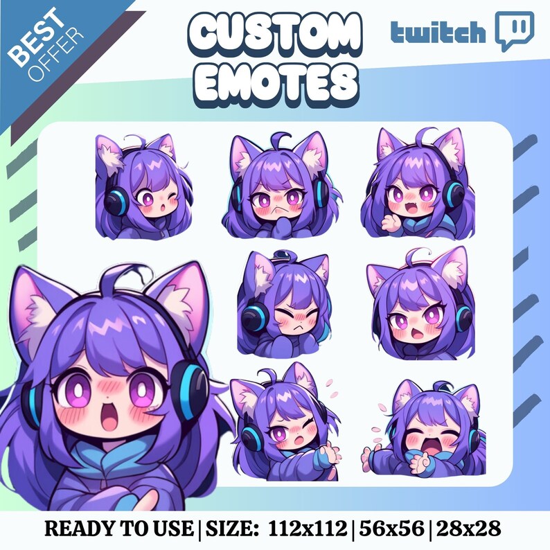 Custom Twitch Emotes Chibi Emotes Pet Emotes Anime Emotes Vtuber Emotes ...