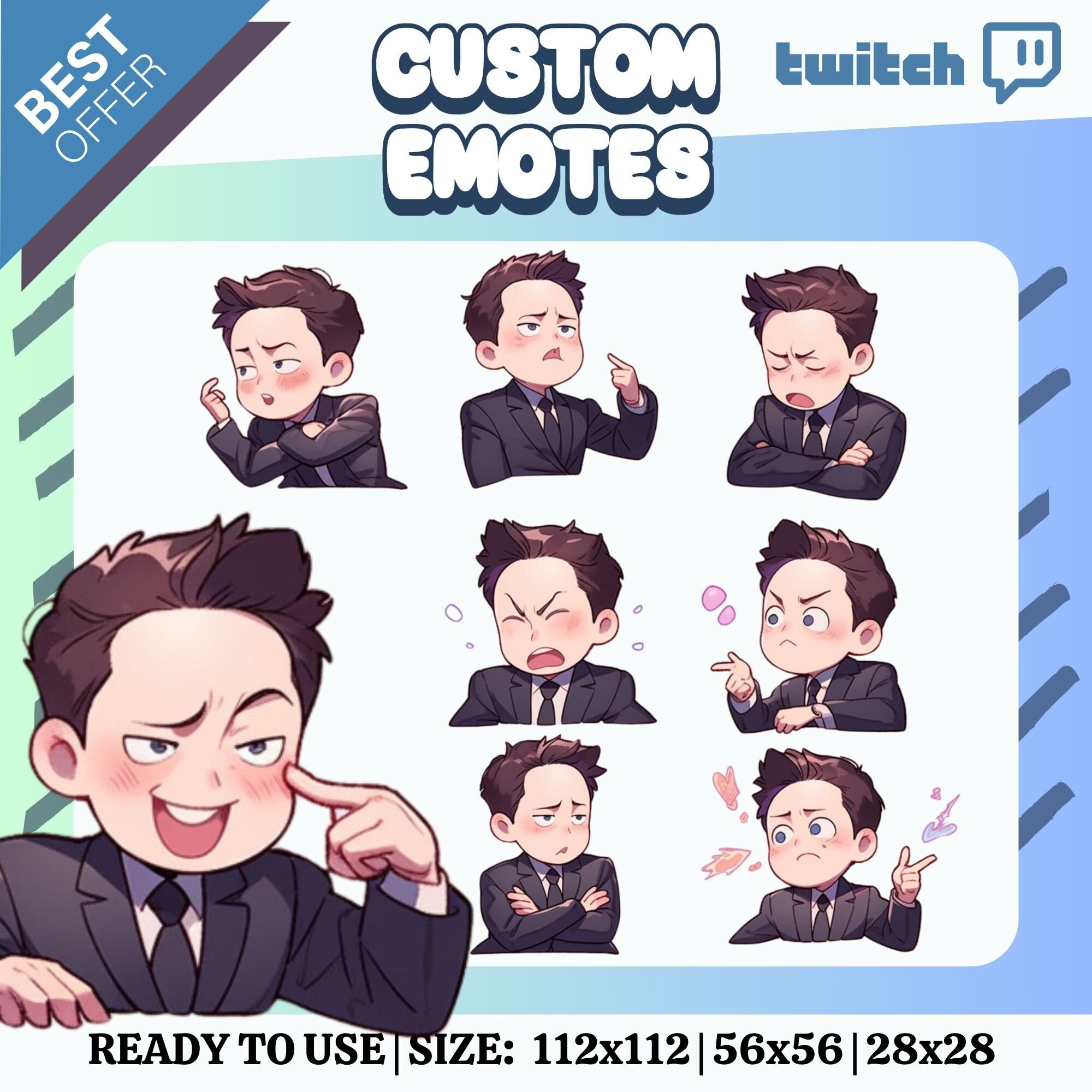 Custom Twitch Emotes Chibi Emotes Pet Emotes Anime Emotes Vtuber Emotes ...